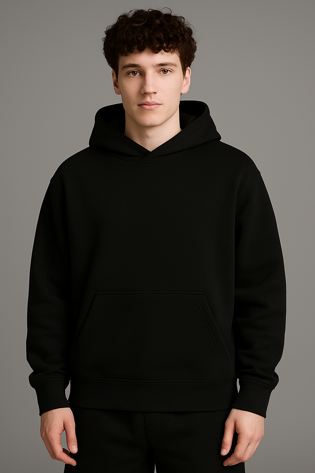 SUDADERA OVERSIZE 400G NEGRA – MAMMON BLANKS